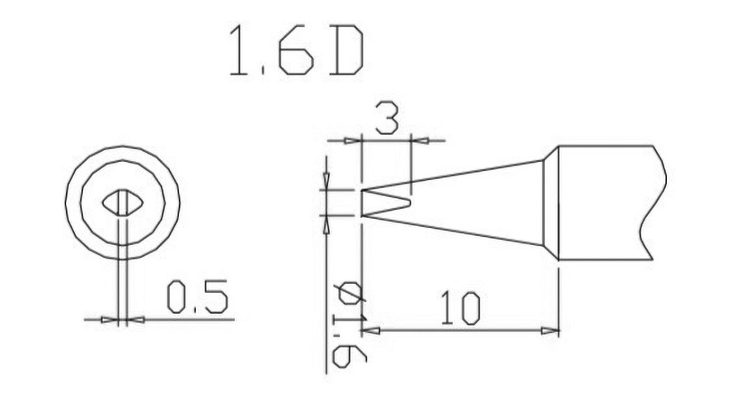 TSS02-1.6D QUICK - Tip | chisel; 1.6x0.5mm; QUICK-TS1200,QUICK-TSS30B ...