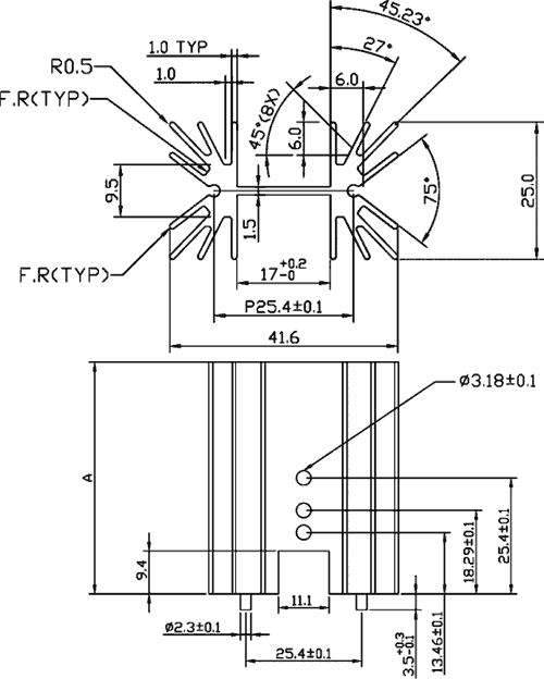 HS-142 series heatsinks, HS-142-25, HS-142-38, HS-142-50 |EN|