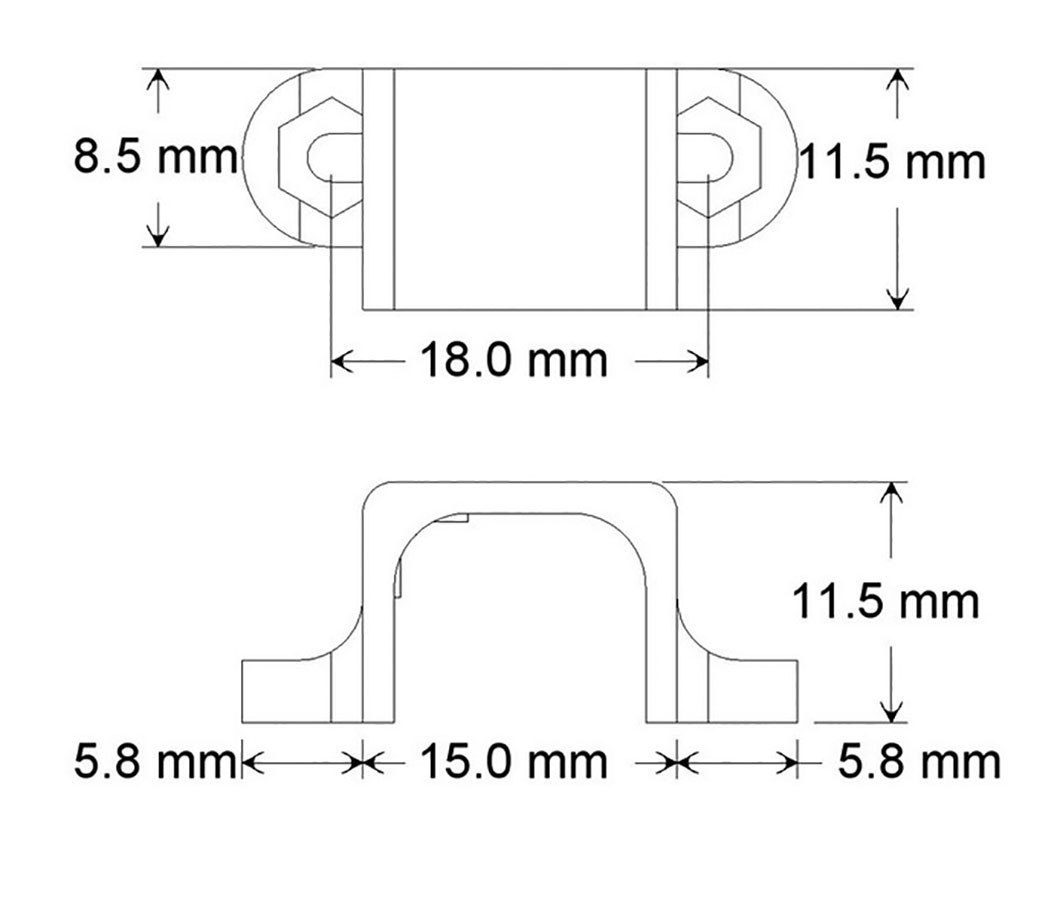 Brackets for Pololu micromotors, DF-FIT0160, POLOLU-1086, POLOLU-1089 ...
