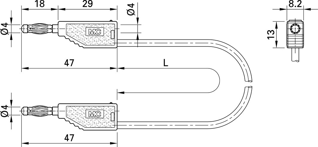Test lead; STÄUBLI, MLK2.0-LS/P-05021, LK205-03021, LK205-03022, LK205 ...