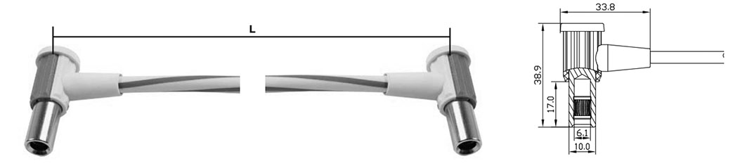 Connection cable; STÄUBLI; nickel plated; yellow-green, MC-POAG-EC/2 ...