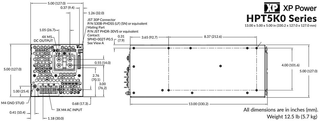 HPT5K0TS100 XP POWER - Power supply: switched-mode | 5000W; 100VDC; 50A ...