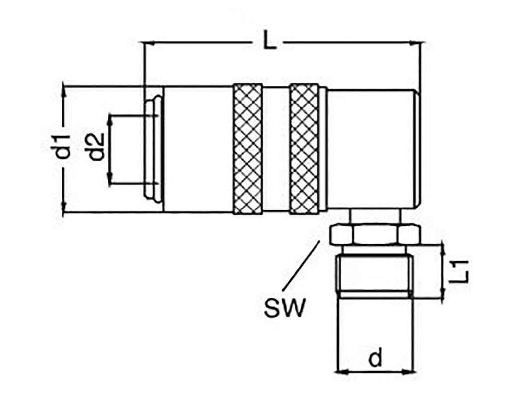 S06HZ GZ14-90 PNEUMAT - Quick connection coupling | angled 90°,with ...