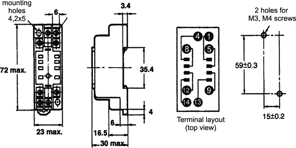 Relays accessories; OMRON, PYF08A-E, PY08-02, PYFZ-08-E, PYFZ-14-E ...