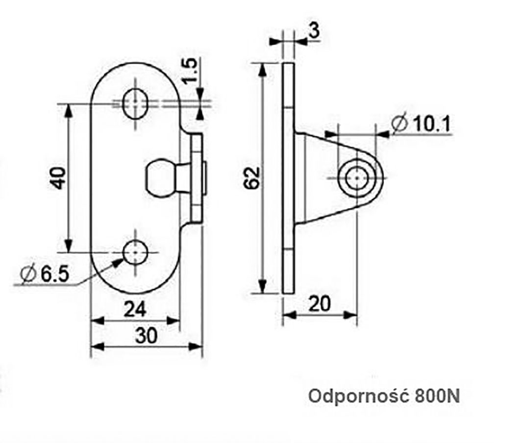 Mounting element for gas spring; PNEUMAT, 92261, 072421-8, 92214, 92215 ...