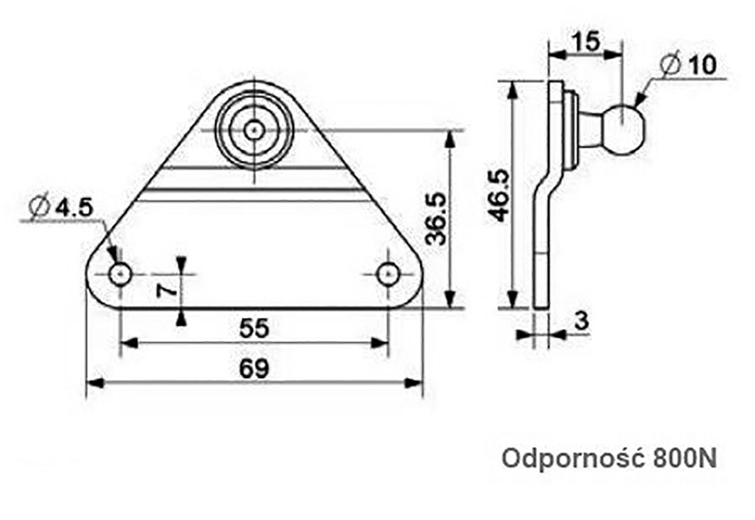 Mounting element for gas spring; PNEUMAT, 92261, 072421-8, 92214, 92215 ...