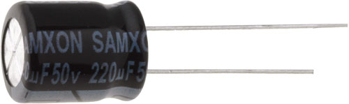 Samxon electrolytic capacitors for 105°C, KM1/450, KM1/63, KM2.2/450 ...