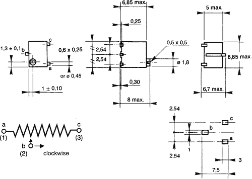 Miniature multiturn SMD trimmers, TS63Y series, TS63Y100R, TS63Y1K ...