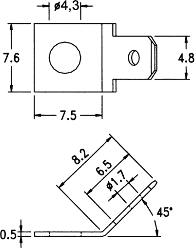 PC1V18704 FIX&FASTEN - Conector: plano | 4,8mm; 0,5mm; macho; M4 ...