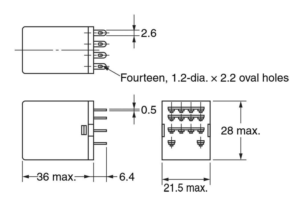 Relay: electromagnetic; industrial; OMRON, MY4-IN-24AC, MY4-IN-24DC ...