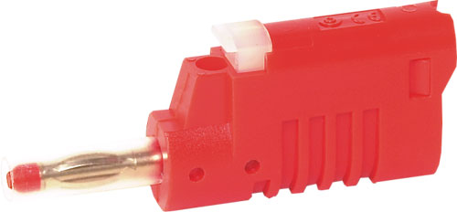 4 mm, shrouded banana plugs with socket and cable clamp, D-1080, D-1081 ...