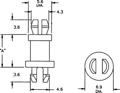 Miniature spacers with snap latch and push-in fastening, RI-MSPS-3-01 ...