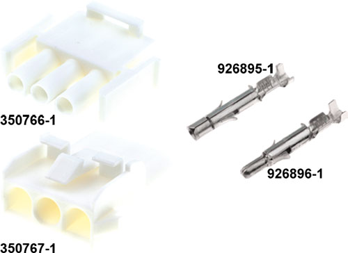 Złącza uniwersalne typu MATE-N-LOK raster 6,35 mm, 350865-1, 350866-1 ...